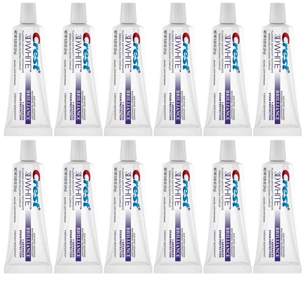 Crest 3D White Brilliance Toothpaste, Vibrant Peppermint, Travel Size 0 ...