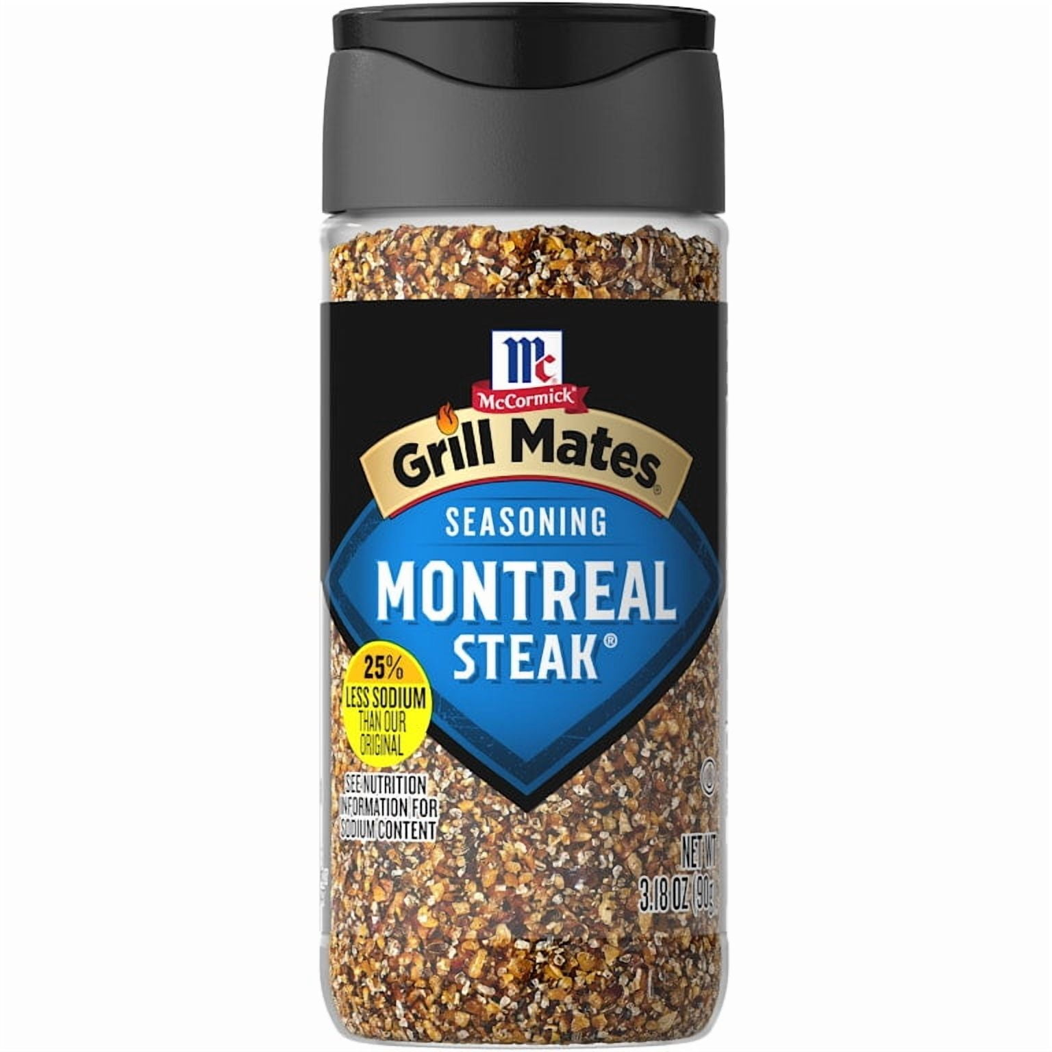 McCormick Grill Mates 25% Less Sodium Montreal Steak Seasoning ...