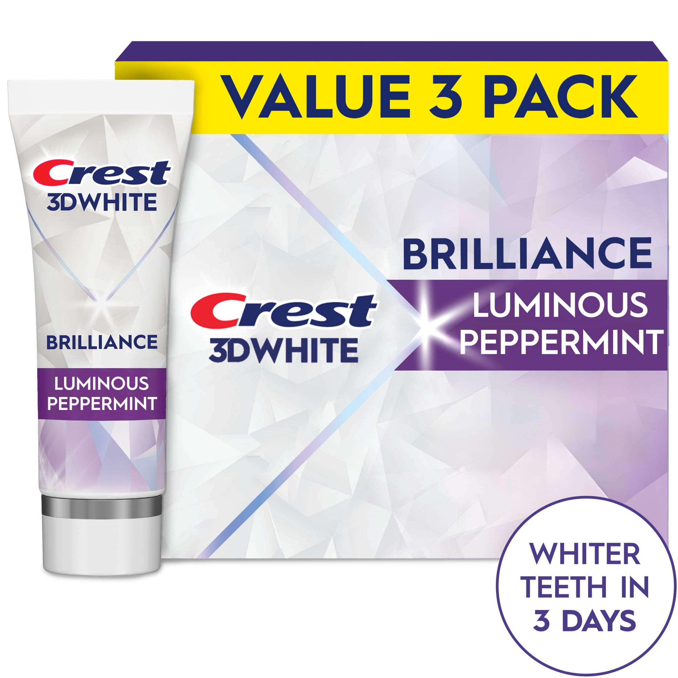Crest Teeth Whitening Toothpaste Vibrant Peppermint 4.6 oz Pack of 3 ...
