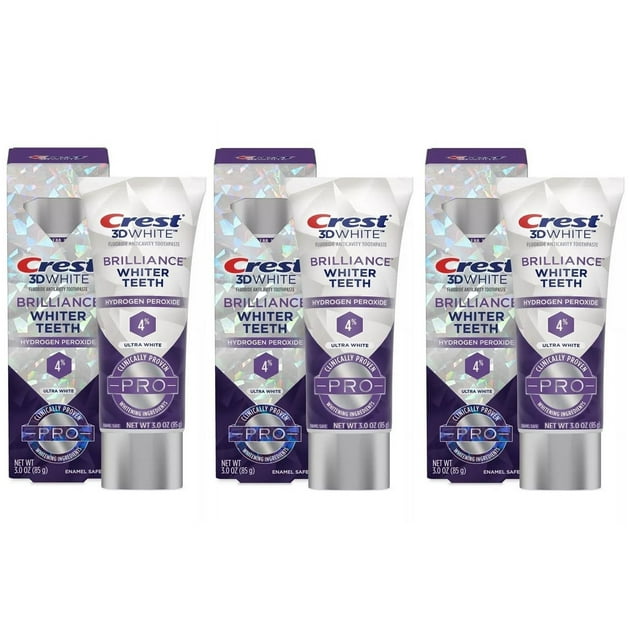 Crest 3D White Brilliance Whiter Teeth Pro Ultra White Toothpaste, 3oz ...