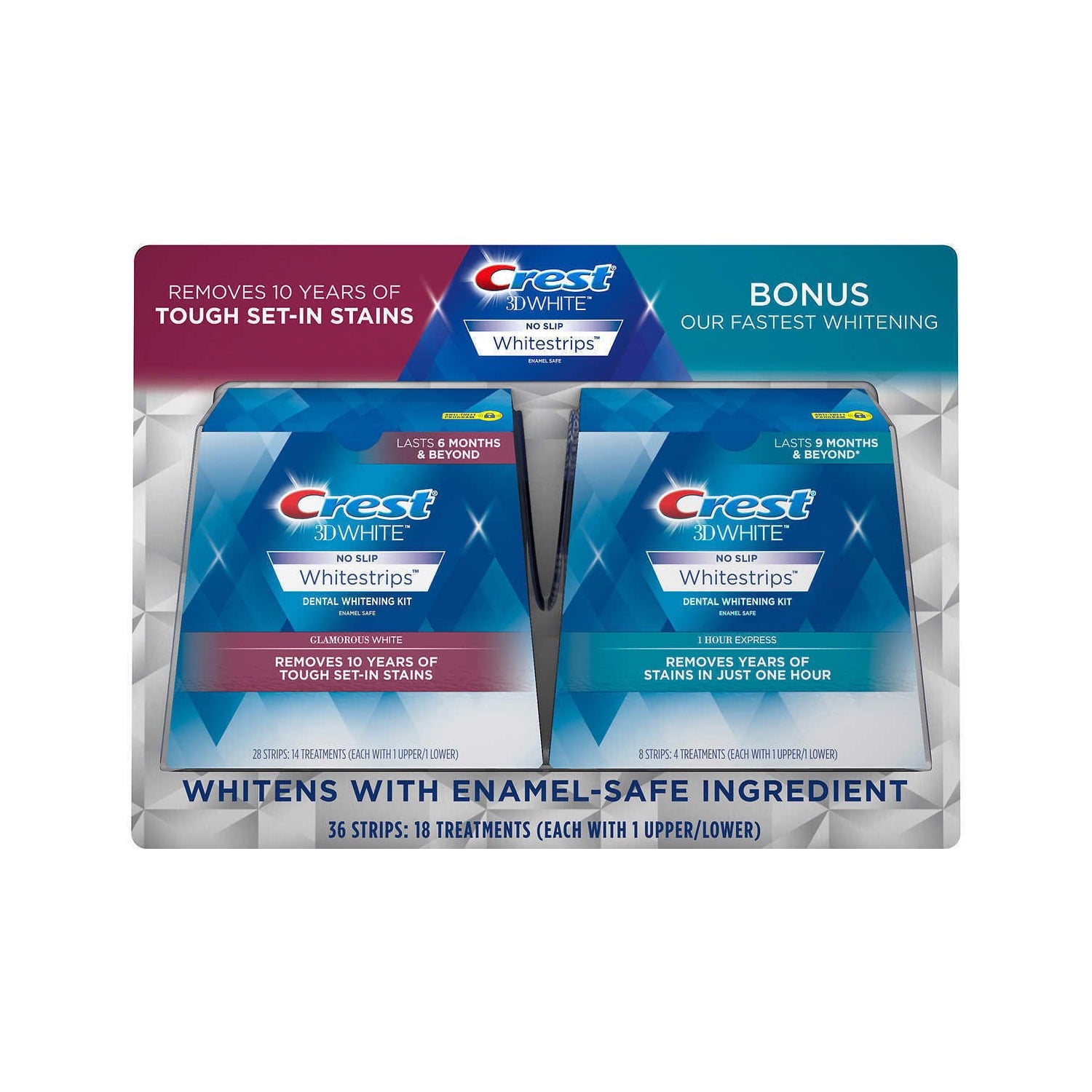Crest 3D White Glamorous White Whitestrips Kit, 14 Treatments with ...