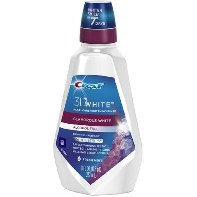 Crest 3D White Multi-Care Whitening Rinse Fresh Mint 237 mL (Pack of 2 ...