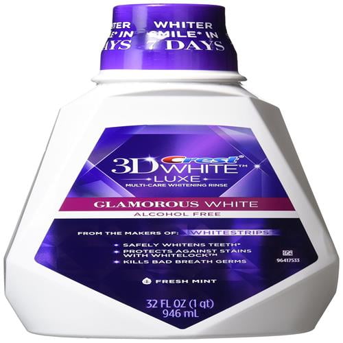 Crest 3D White Multi-Care Whitening Rinse, Glamorous White, Fresh Mint ...