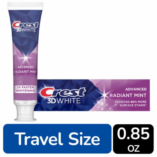 Crest 3D White Radiant Mint Whitening Toothpaste Travel Size 0.85 oz ...