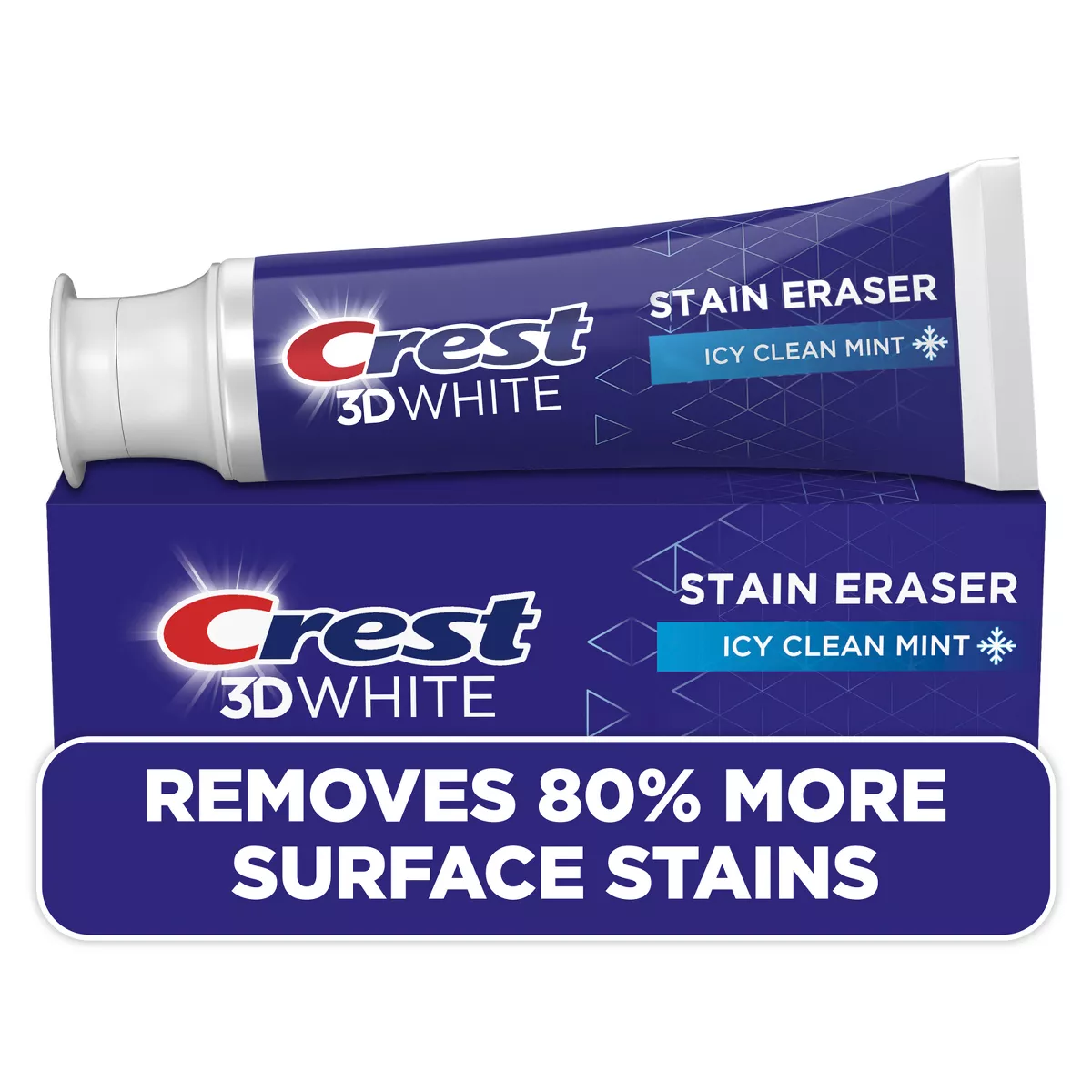 Crest 3D White Stain Eraser Teeth Whitening Toothpaste, Icy Clean Mint ...