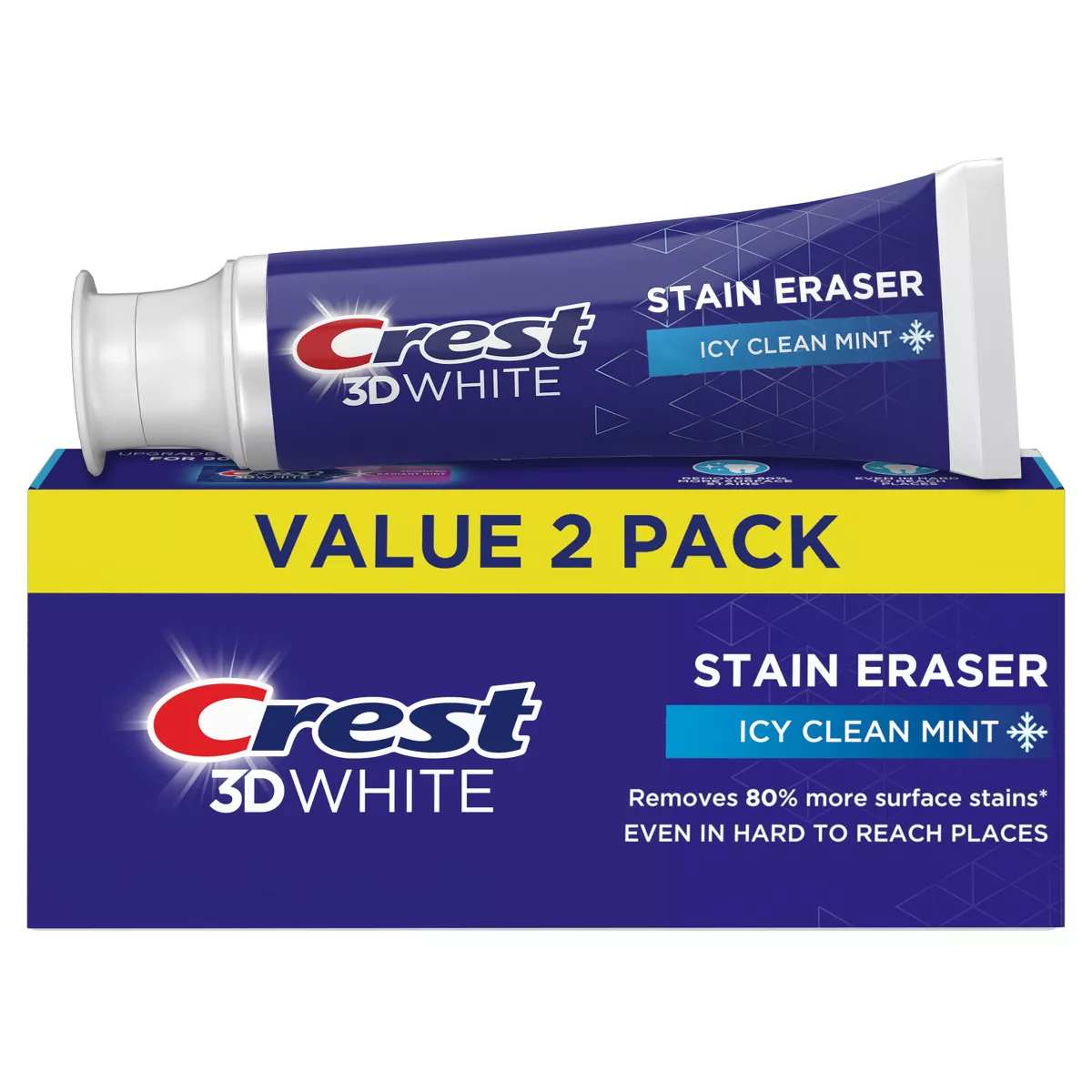 Crest 3D White Stain Eraser Toothpaste Icy Clean Mint - 3.8oz/2pk ...