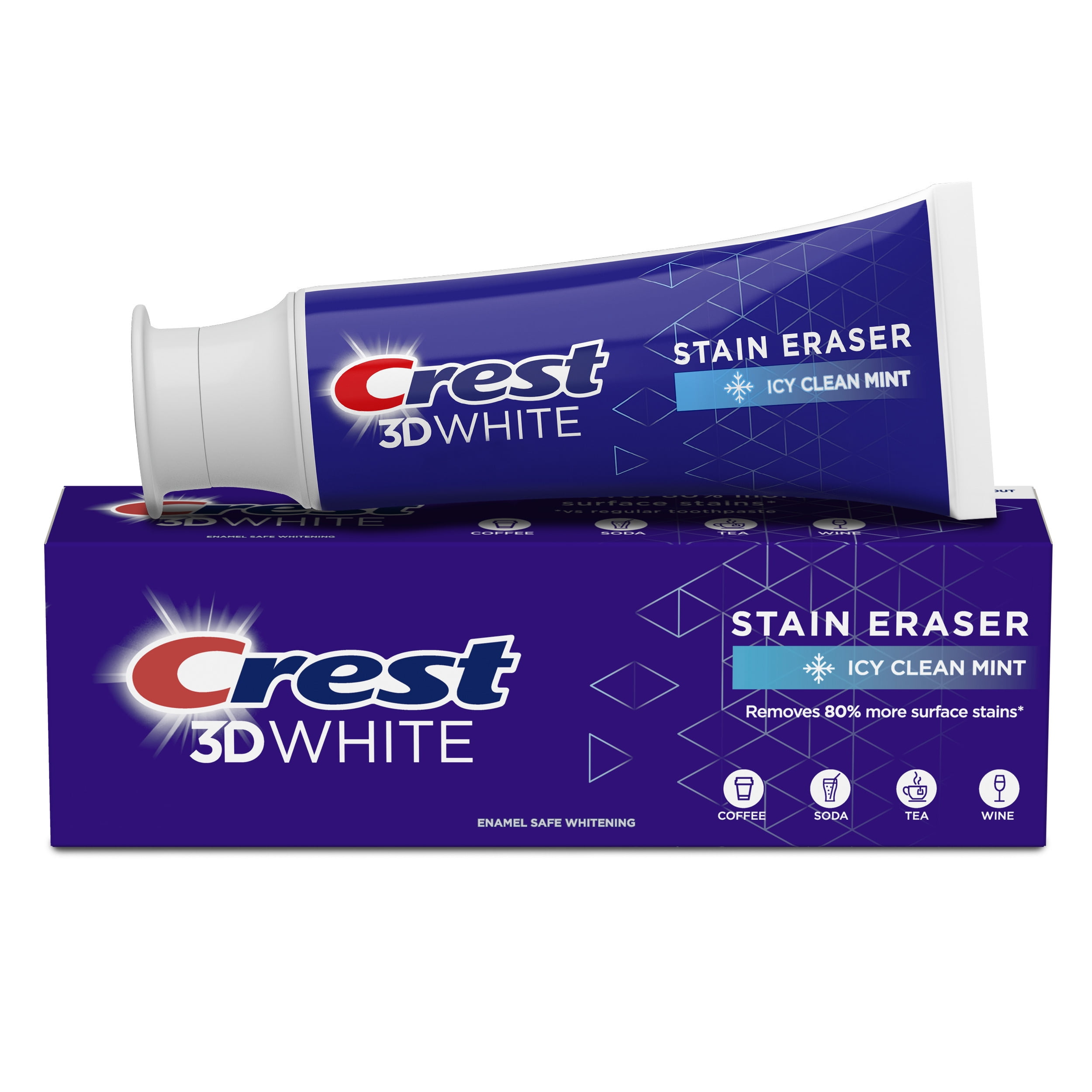 Crest 3D White Stain Eraser Toothpaste, Icy Clean Mint, 3.1 oz, Removes ...