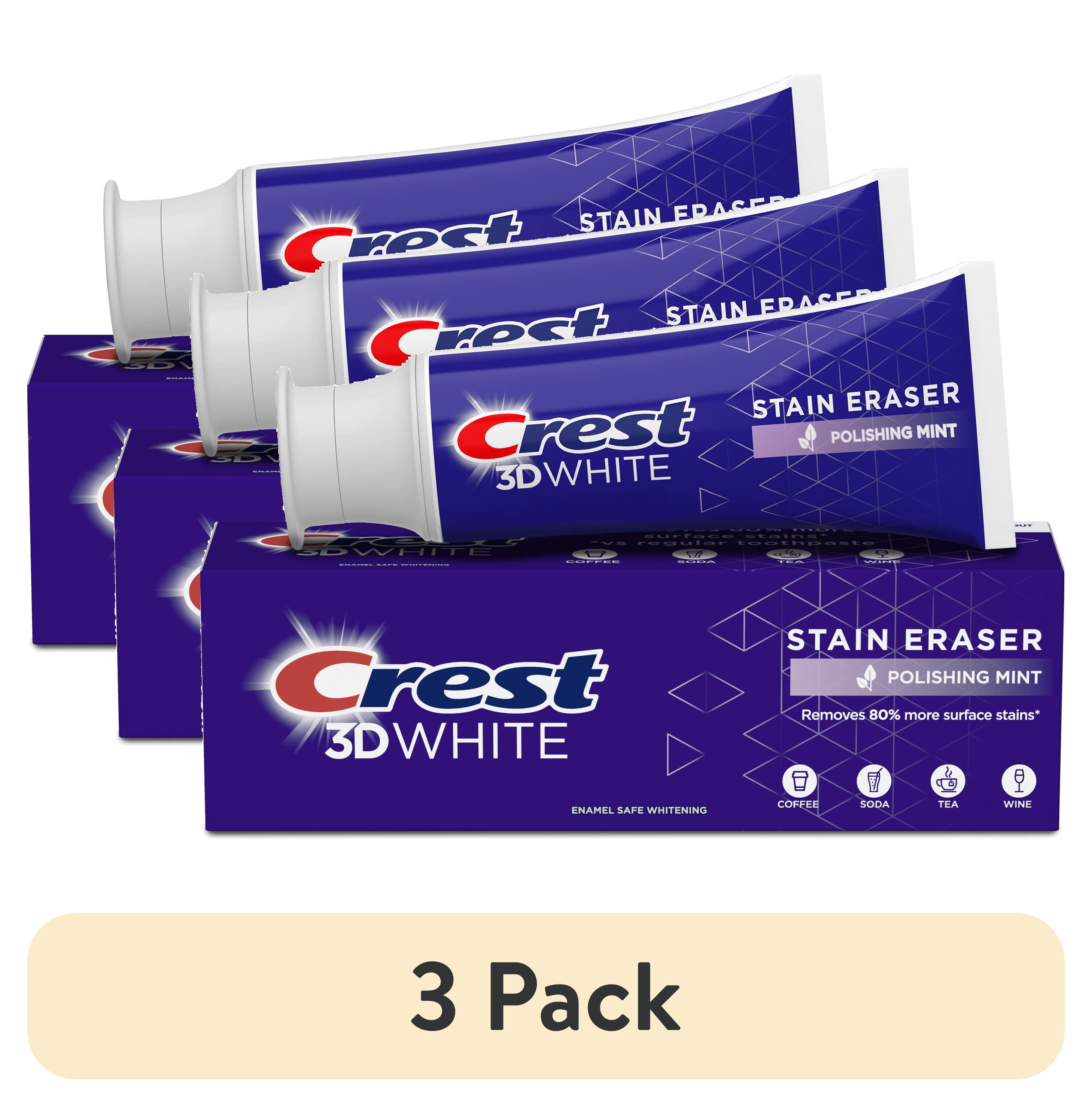 (3 pack) Crest 3D White Stain Ersr Whitening Toothpste, Polishing Mint ...