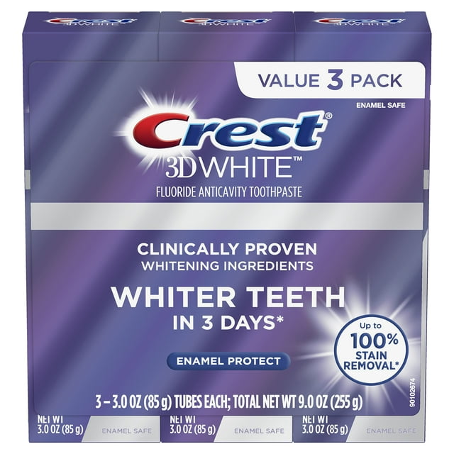 Crest 3D White Brilliance Whitening Toothpaste, Enamel Protect, 3 Pack ...