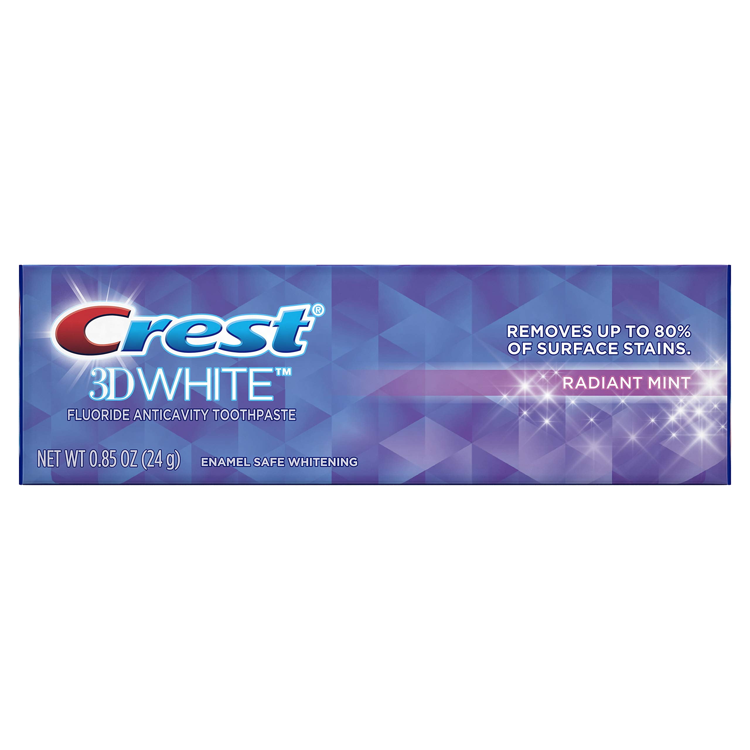 Crest 3D White Whitening Toothpaste, Radiant Mint, 0.85 Ounce (Pack Of 36) Packaging May Vary ...