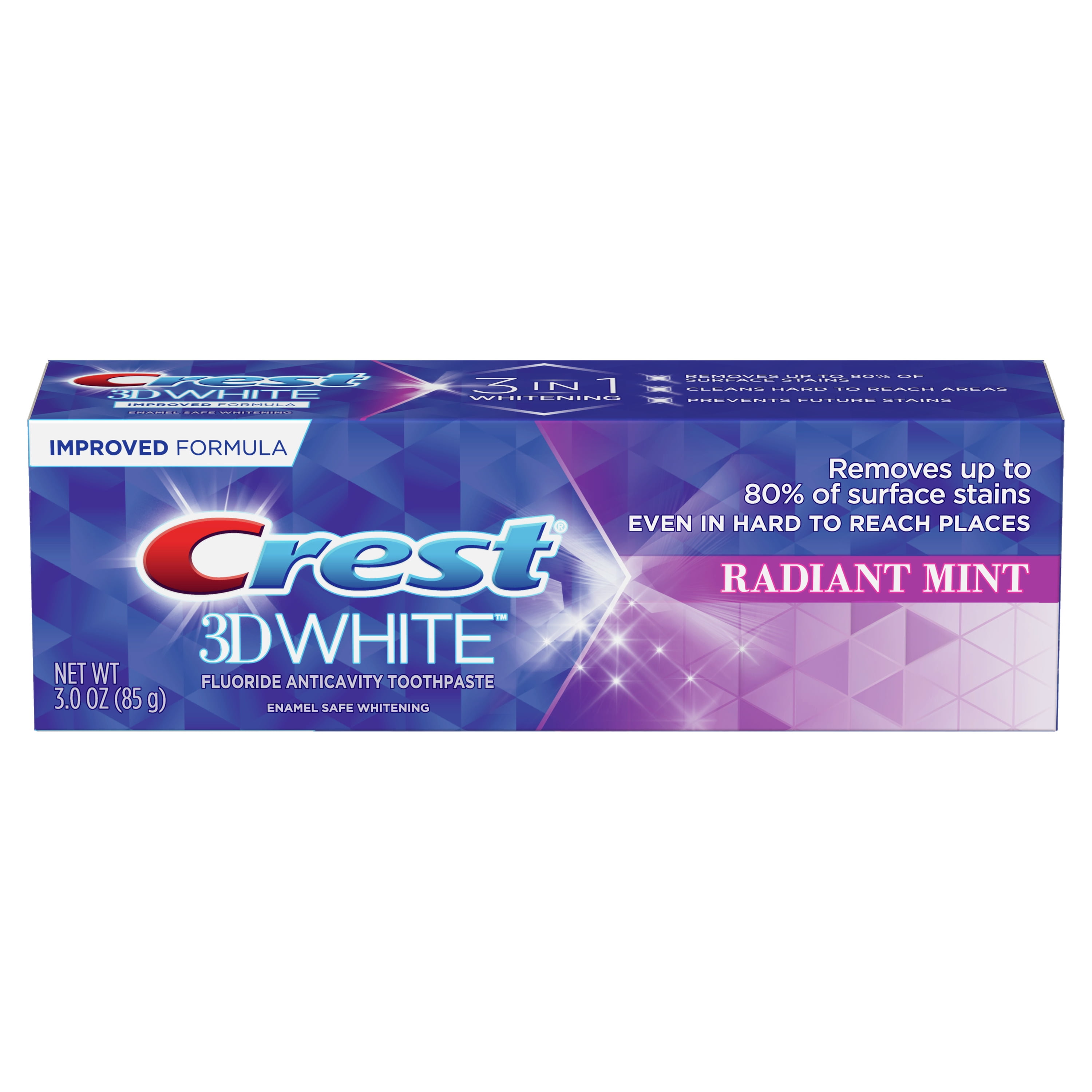 Crest 3D White, Whitening Toothpaste Radiant Mint, 3.0 oz - Walmart.com
