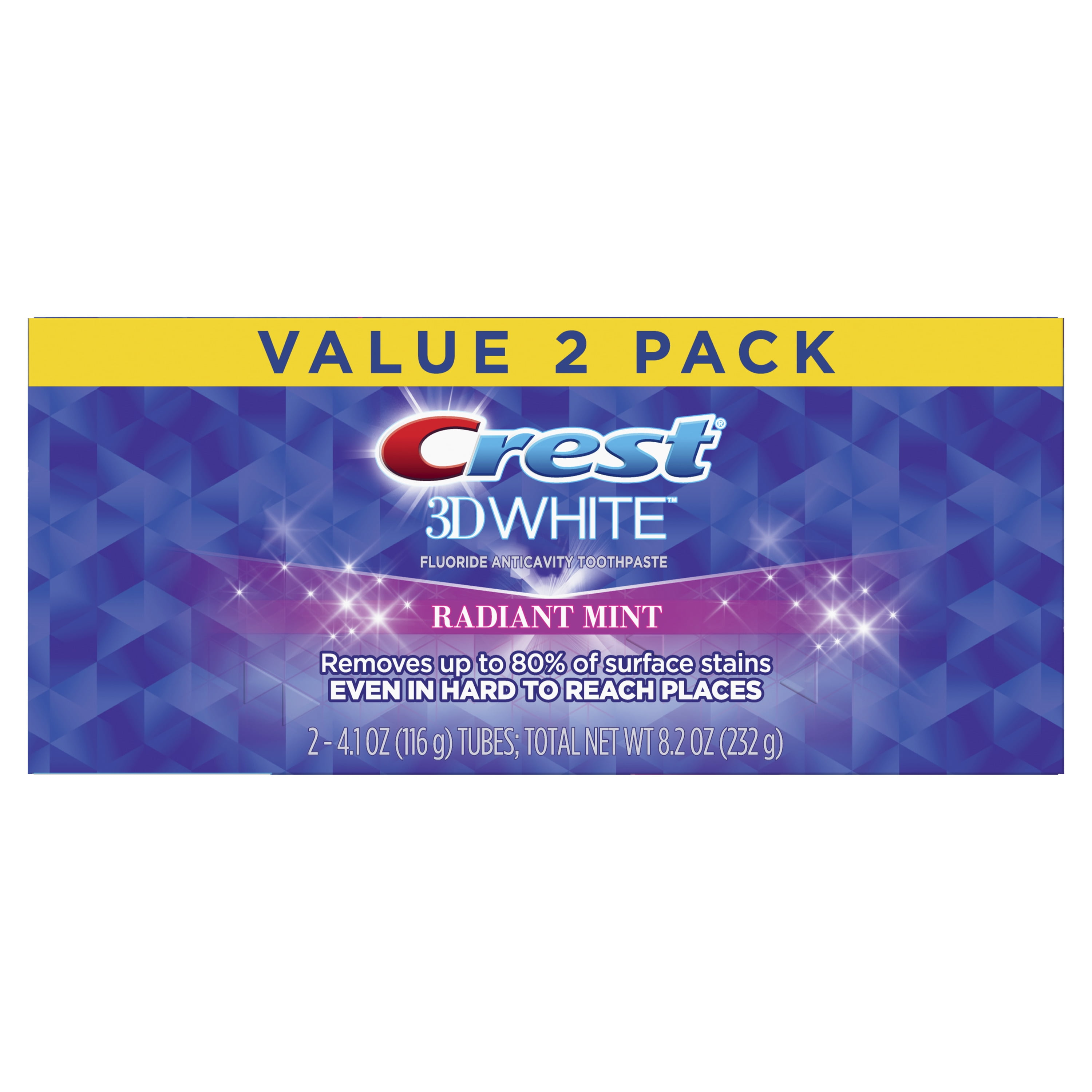 Crest 3D White Whitening Toothpaste, Radiant Mint, 4.1 oz, Removes ...