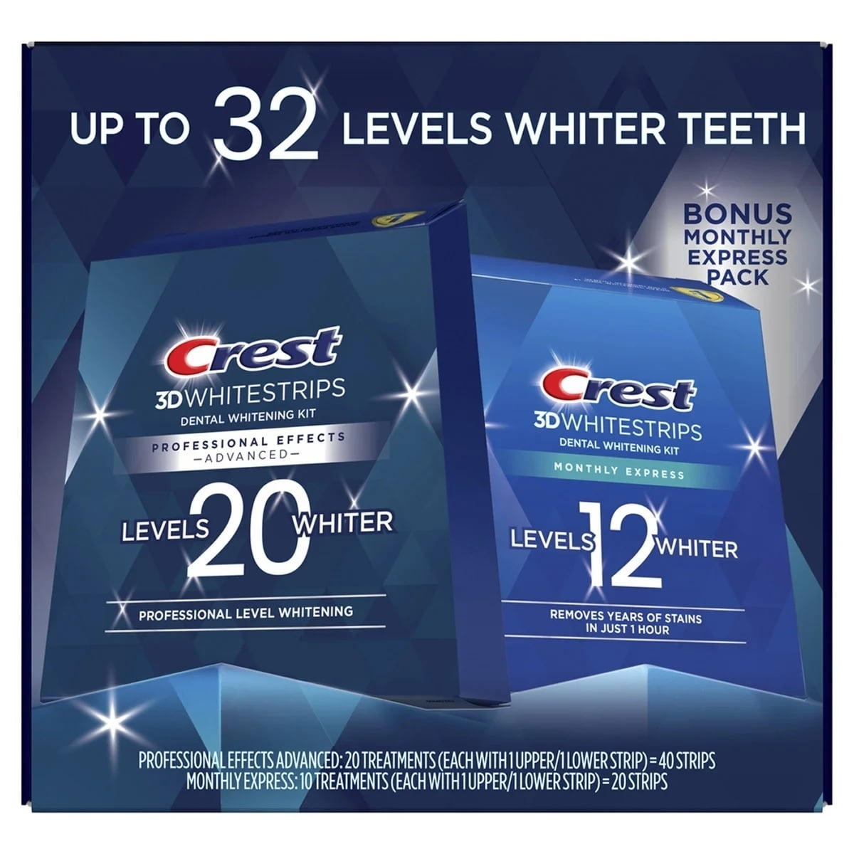 Crest 3D Whitestrips, 40 + 20 Strips - Walmart Business Supplies