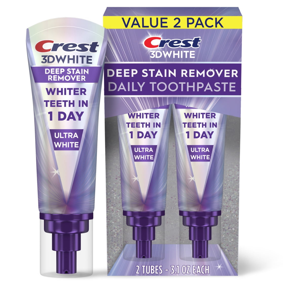 Crest 3DWhite Brilliance Deep Stain Remover Ultra White Toothpaste - 3 ...