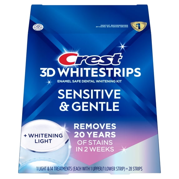 Crest 3D Whitestrips Sensitive Teeth with LED Light, Pro Whitener Tooth ...
