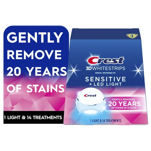 Crest 3D Whitestrips Sensitive & Gentle + Whitening Light, Teeth ...
