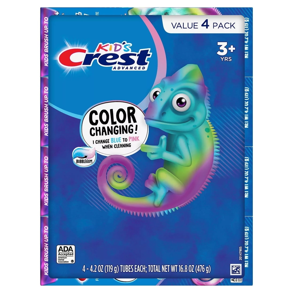 Crest Kid's Color Change Fluoride Toothpaste with Bubblegum Flavor 4.2 ...