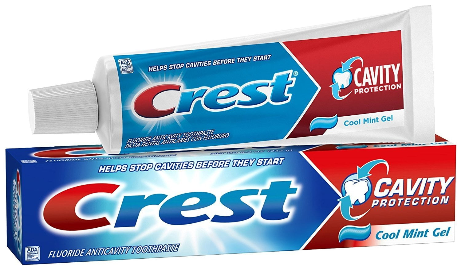 Crest Fresh Minty Toothpaste, Cavity Protection, Cool Mint Flavor ...