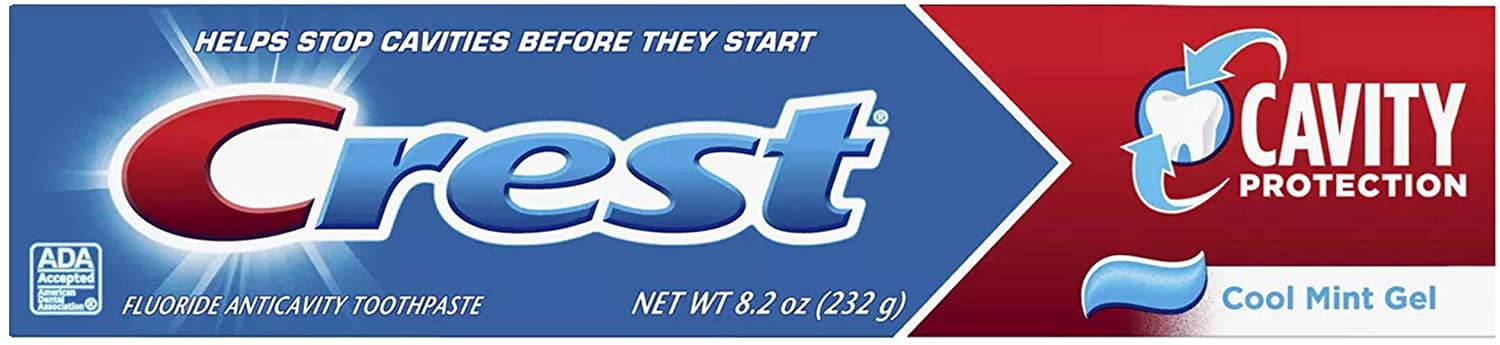 Crest Cavity Protection Toothpaste Gel Cool Mint, 8.20 oz (Pack of 3 ...