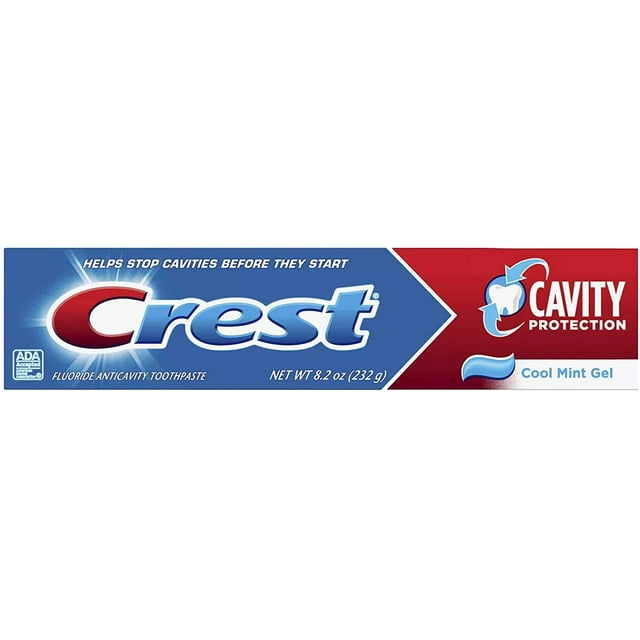 Crest Cavity Protection Toothpaste Gel Cool Mint, 8.20 oz (Pack of 3 ...