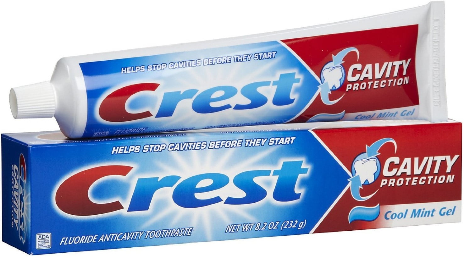 Crest Cavity Protection Toothpaste Gel Cool Mint, 8.20 oz (Pack of 3 ...