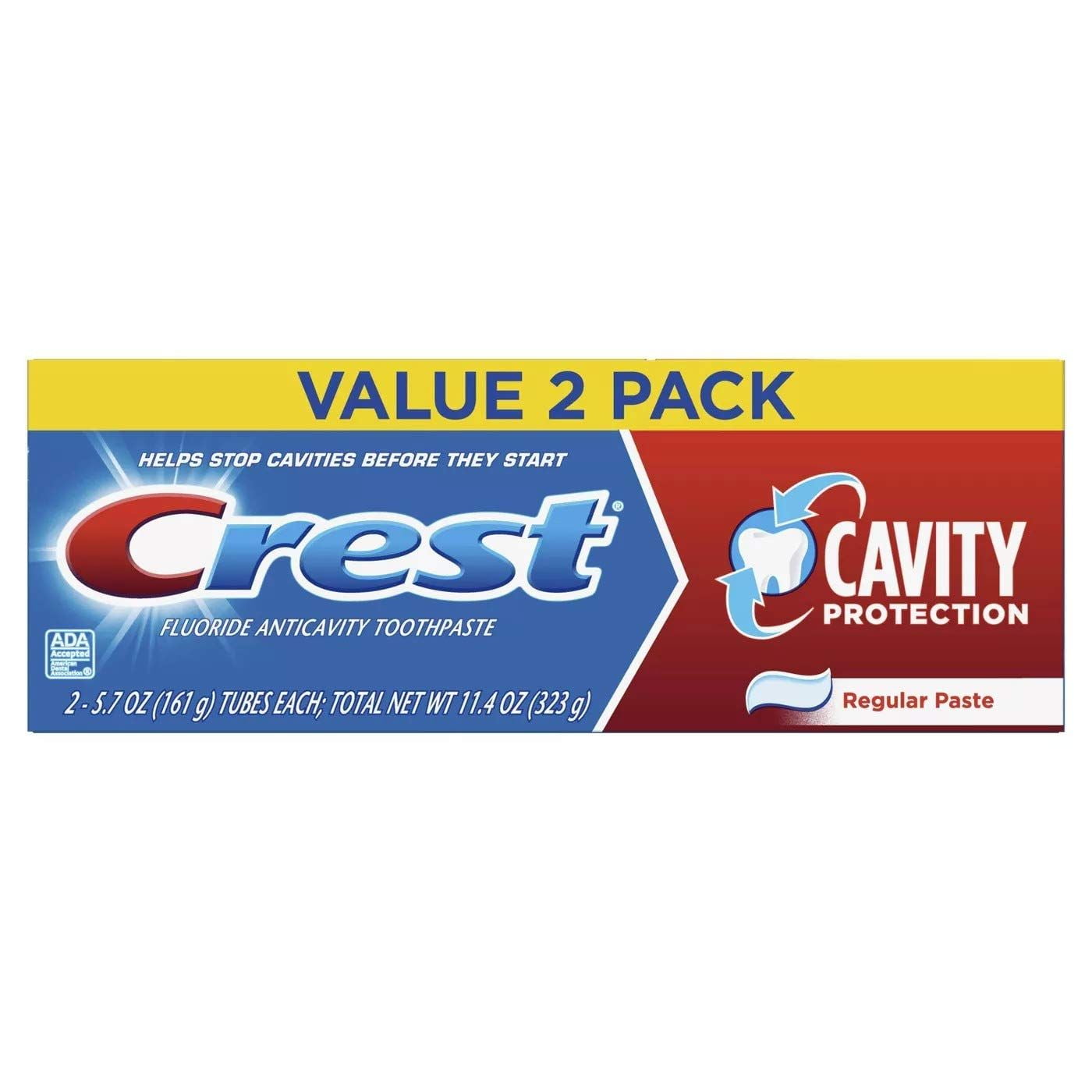 Crest Cavity Protection Toothpaste, Regular Paste, 5.7 Oz(Pack Of 2 ...