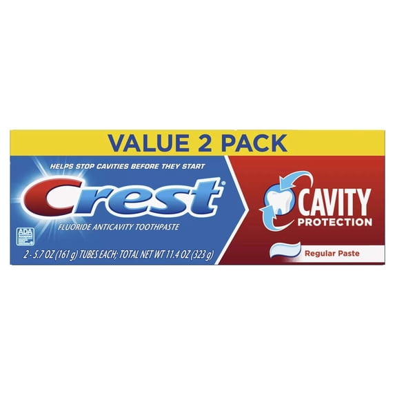 Crest Cavity Protection Toothpaste, Regular Paste, 5.7 Oz(Pack Of 2 ...