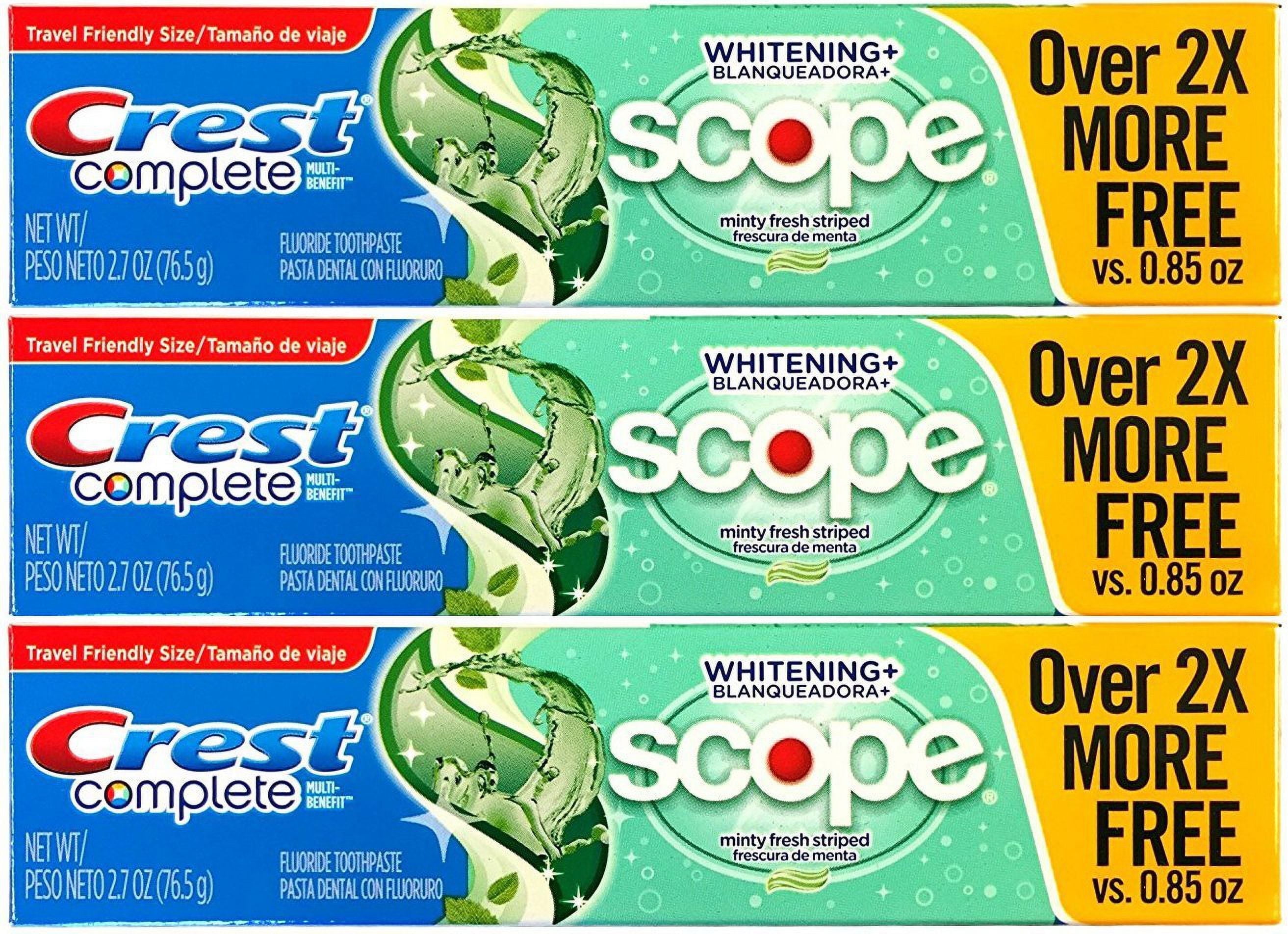 Crest Complete Multi-Benefit Whitening Toothpaste, Scope Minty Fresh, 2 ...