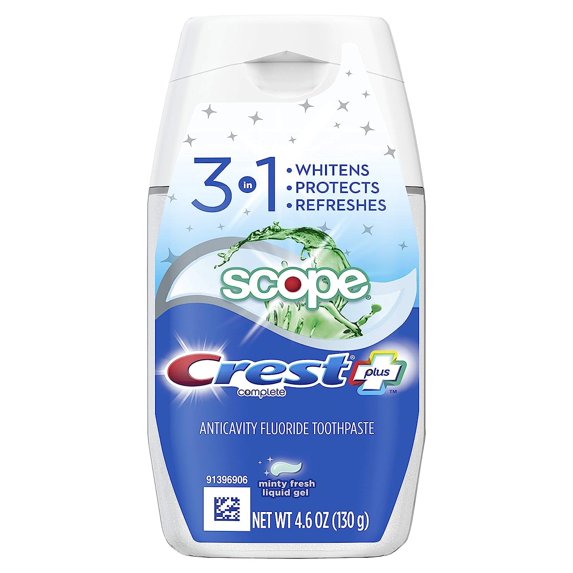 Crest, Toothpaste, 4.6 oz, Mint Fresh 3-In-1 Whitening Gel Pack of 6 ...