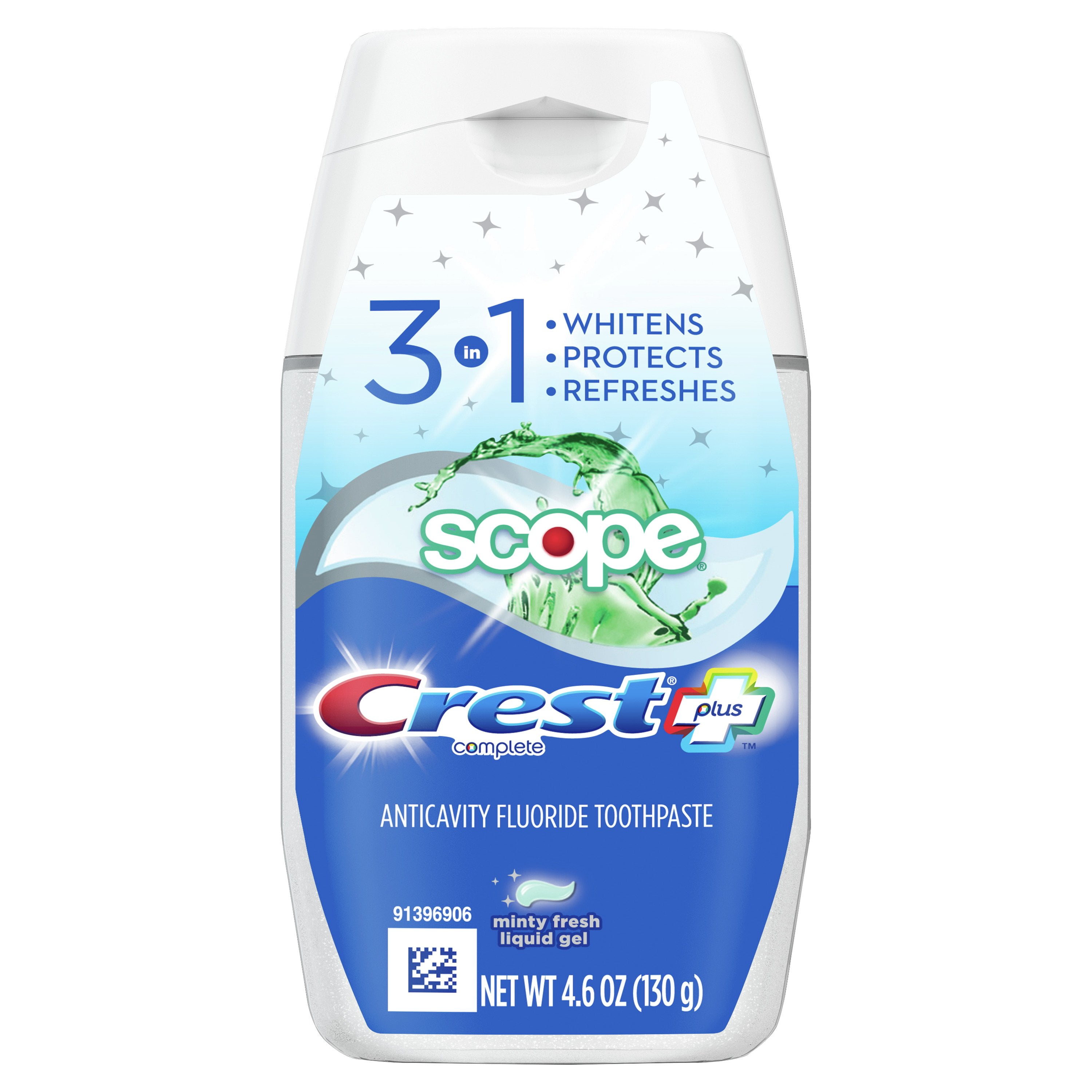 Crest Complete + Scope 3-in-1 Liquid Gel Toothpaste - Minty Fresh ...