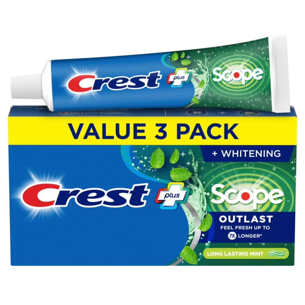 Crest Complete Whitening + Scope, Long Lasting Mint Toothpaste, Triple ...