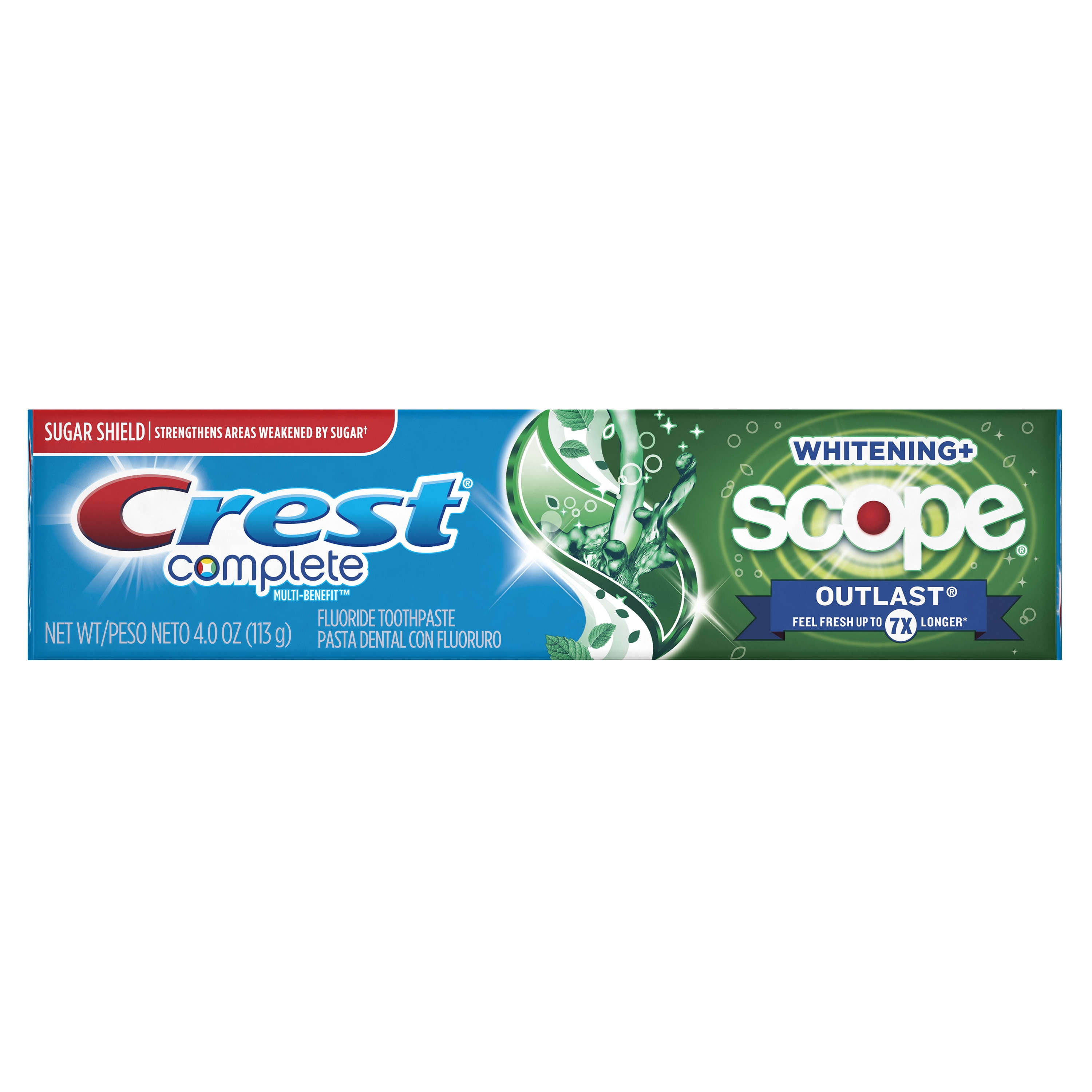 Crest Complete Whitening + Scope Outlast Mint Toothpaste, Long-lasting ...