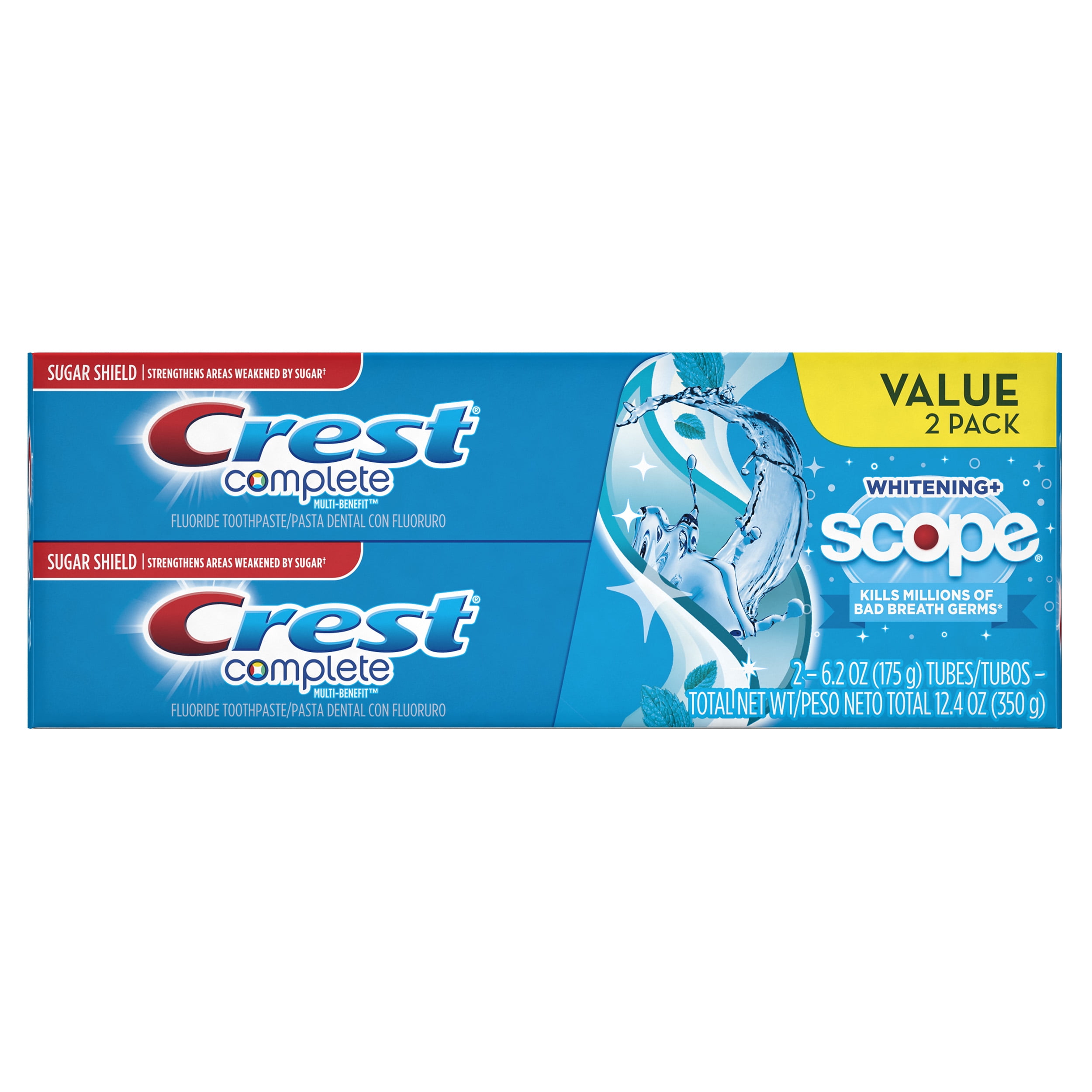 Crest Complete Whitening + Scope Toothpaste, Peppermint 6.2 oz, Pack of ...