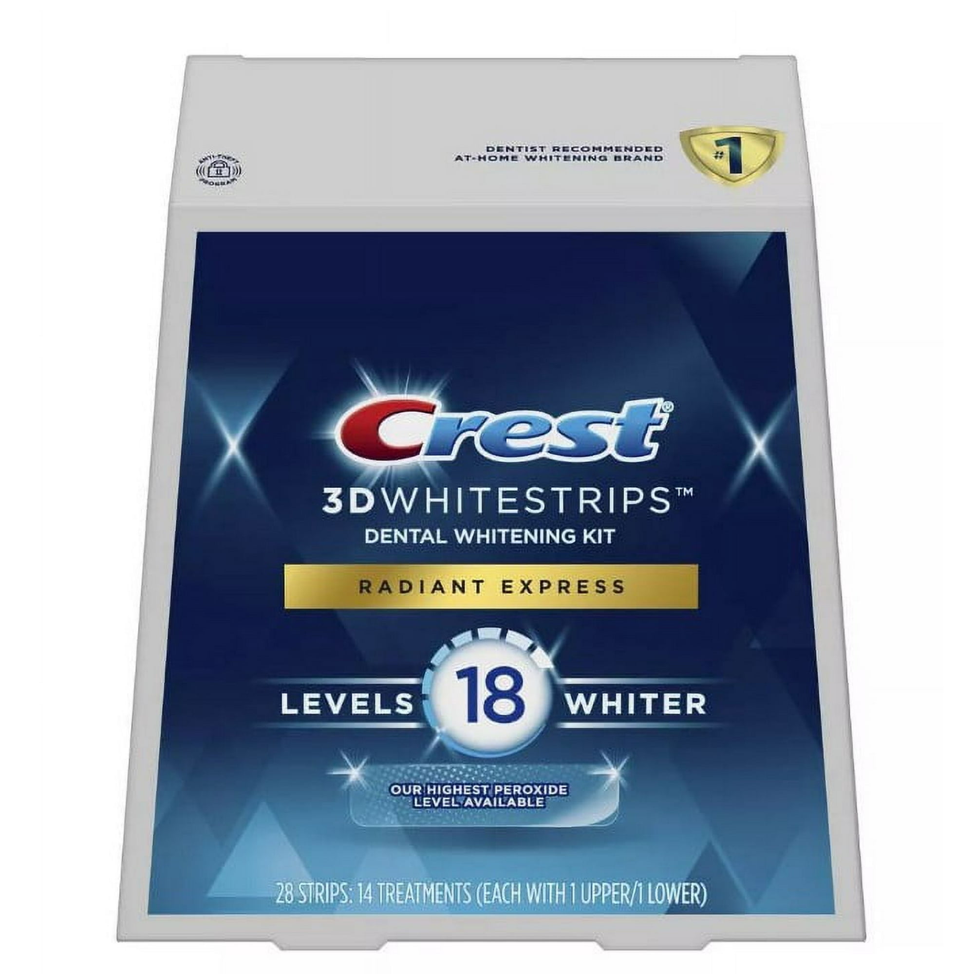 Crest 3D Whitestrips Radiant Express Home Teeth Whitening Kit, Enamel ...