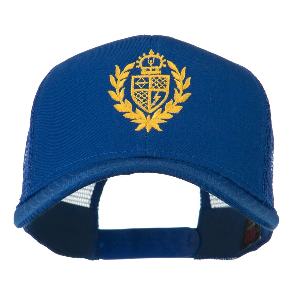 Crest Emblem Embroidered Mesh Back Cap - Royal OSFM - Walmart.com