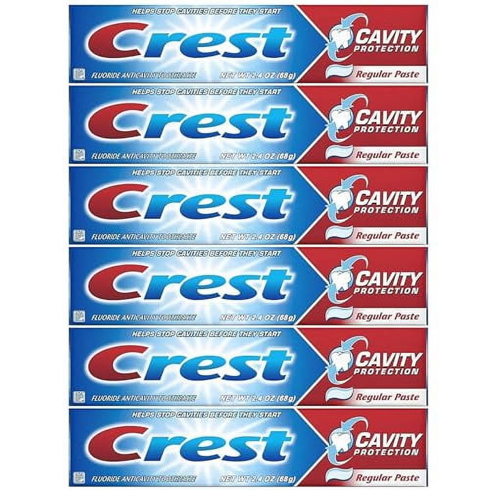 Crest Fluoride Anticavity Toothpaste, 6-Pack Regular Paste, 2.4 Oz ...
