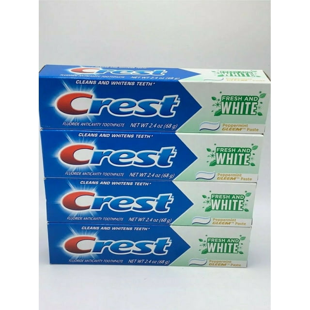Crest Fresh and White Peppermint Gleem Toothpaste, 2.4-oz., 4-Pack ...