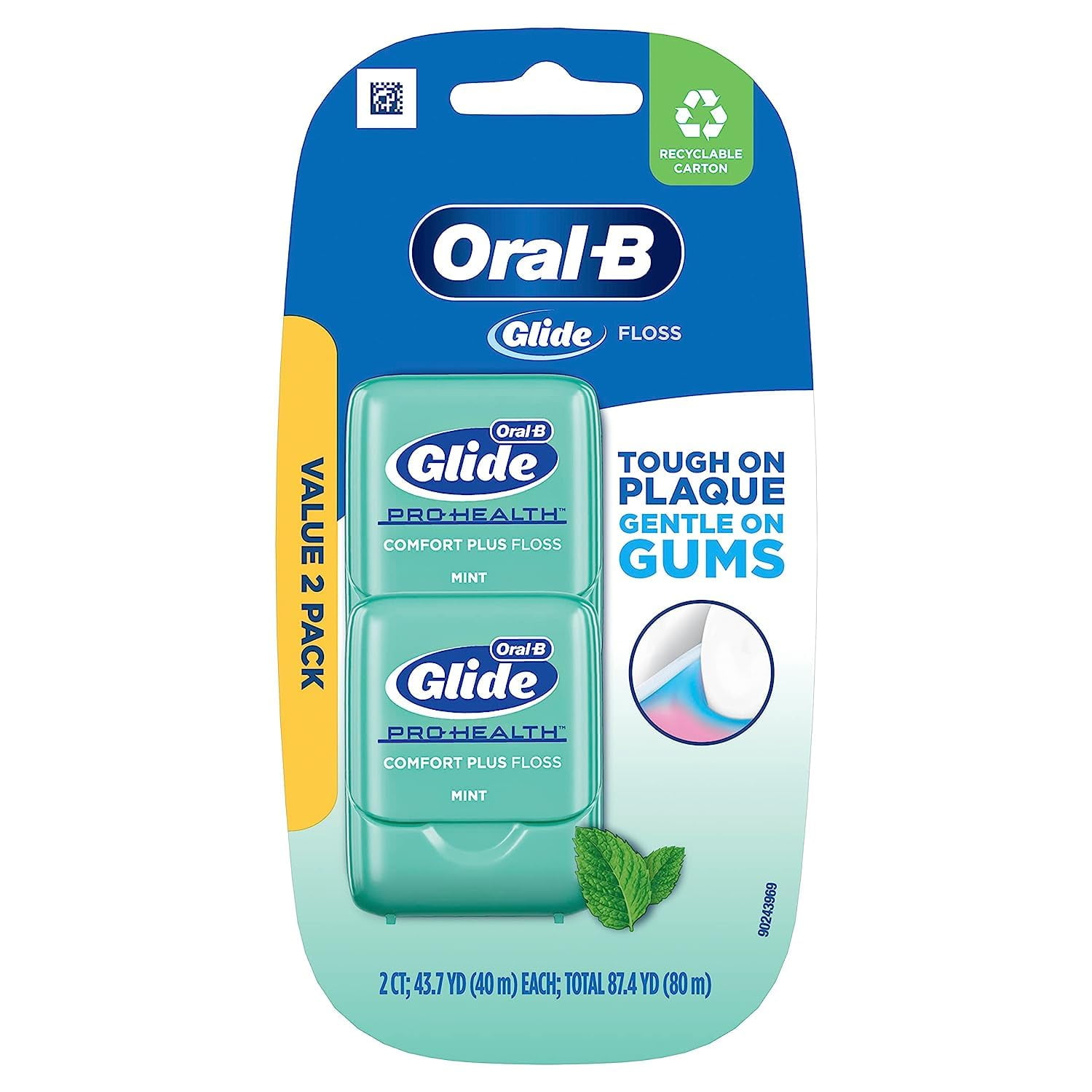 Crest Glide Comfort Plus Dental Floss, Mint Flavor - 1 Ea - Walmart.com