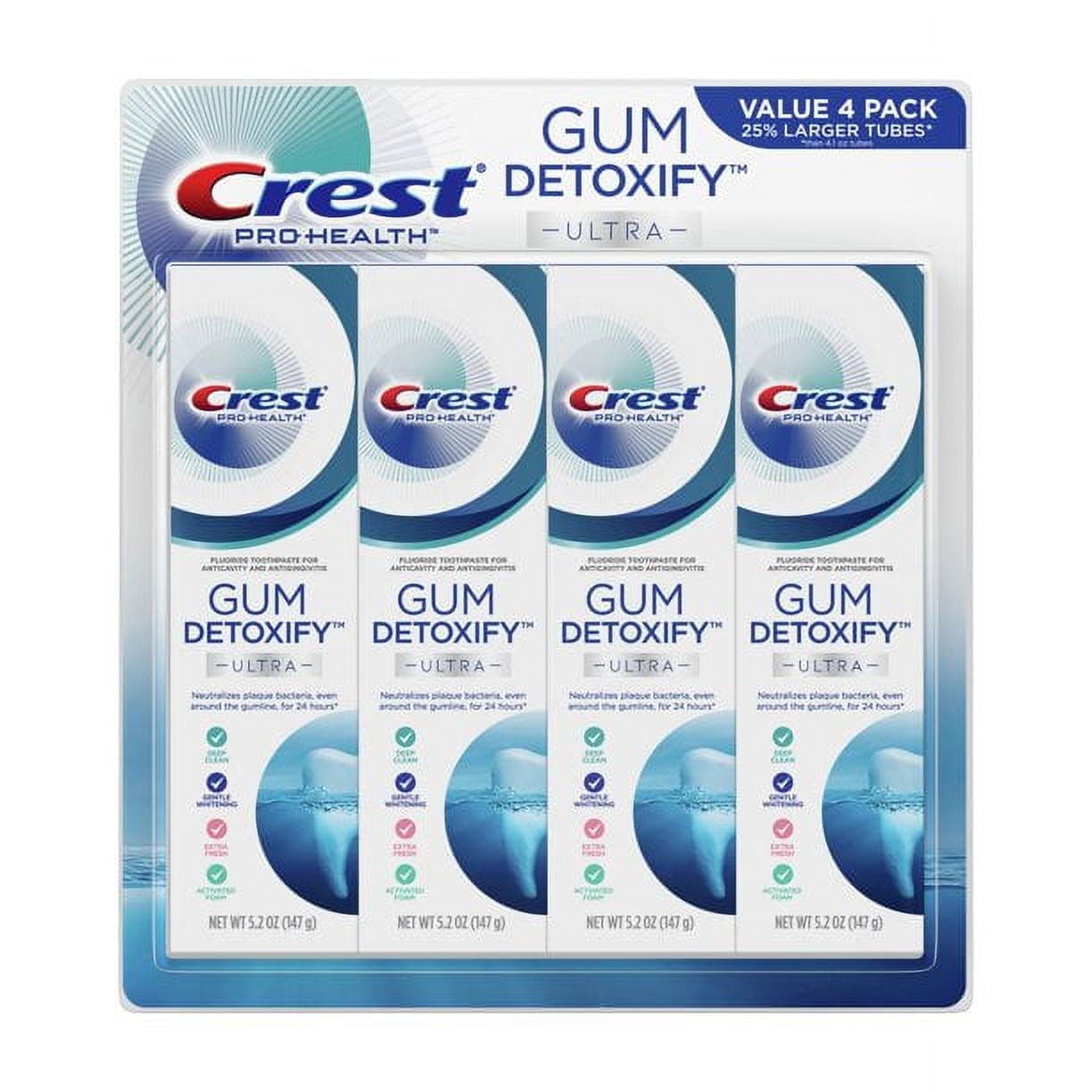 Crest Gum Detoxify Deep Clean Toothpaste, 4 ct. - Walmart.com