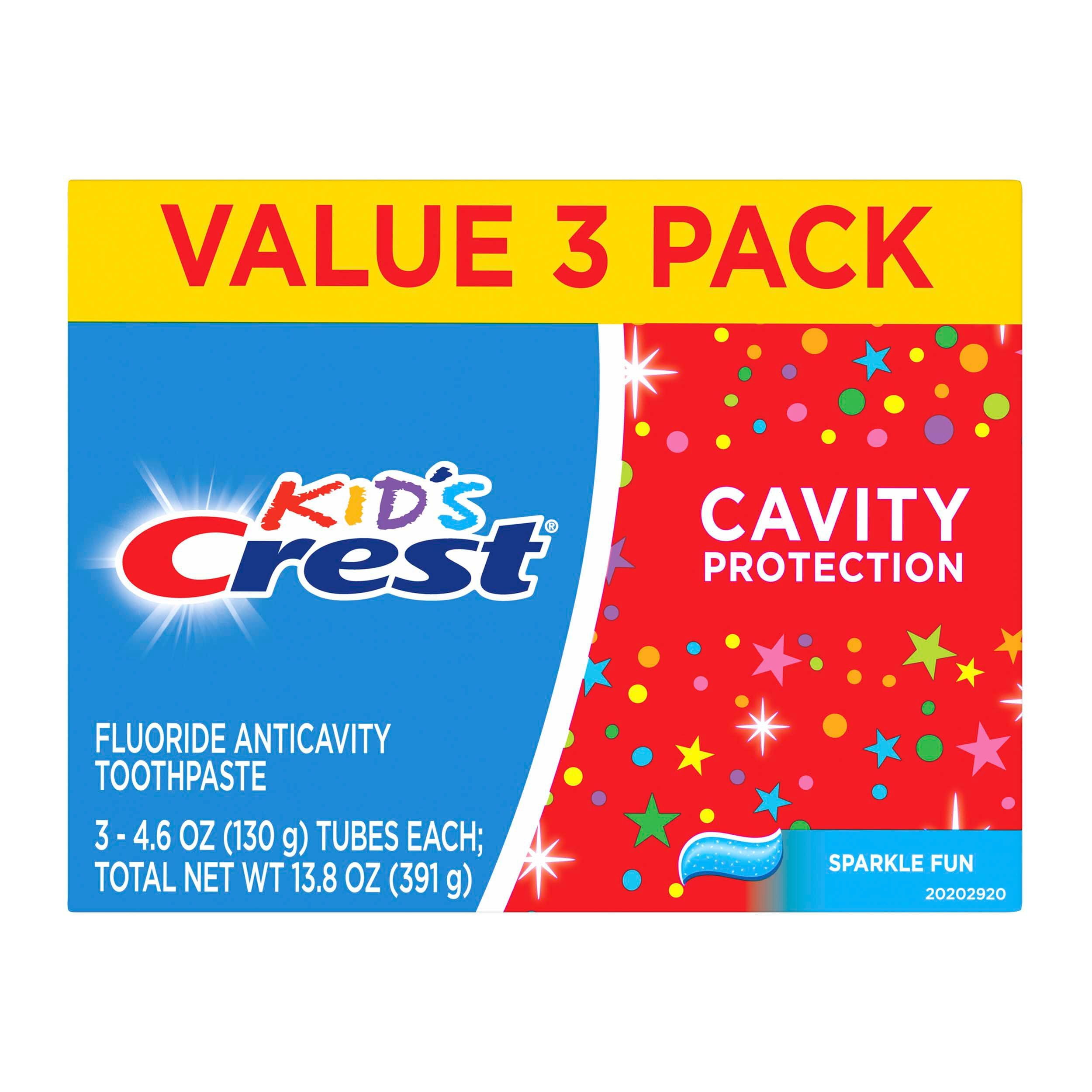 Crest Kid's Cavity Protection Toothpaste - Sparkle Fun, 3 Pk - 13.8 oz ...