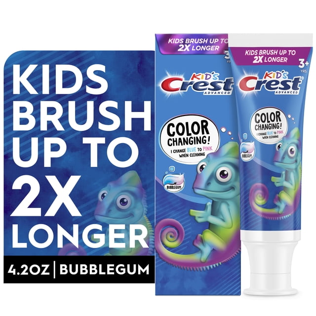 Crest Kids Advanced Fluoride Toothpaste, Bubblegum Flavored, 4.2 oz ...
