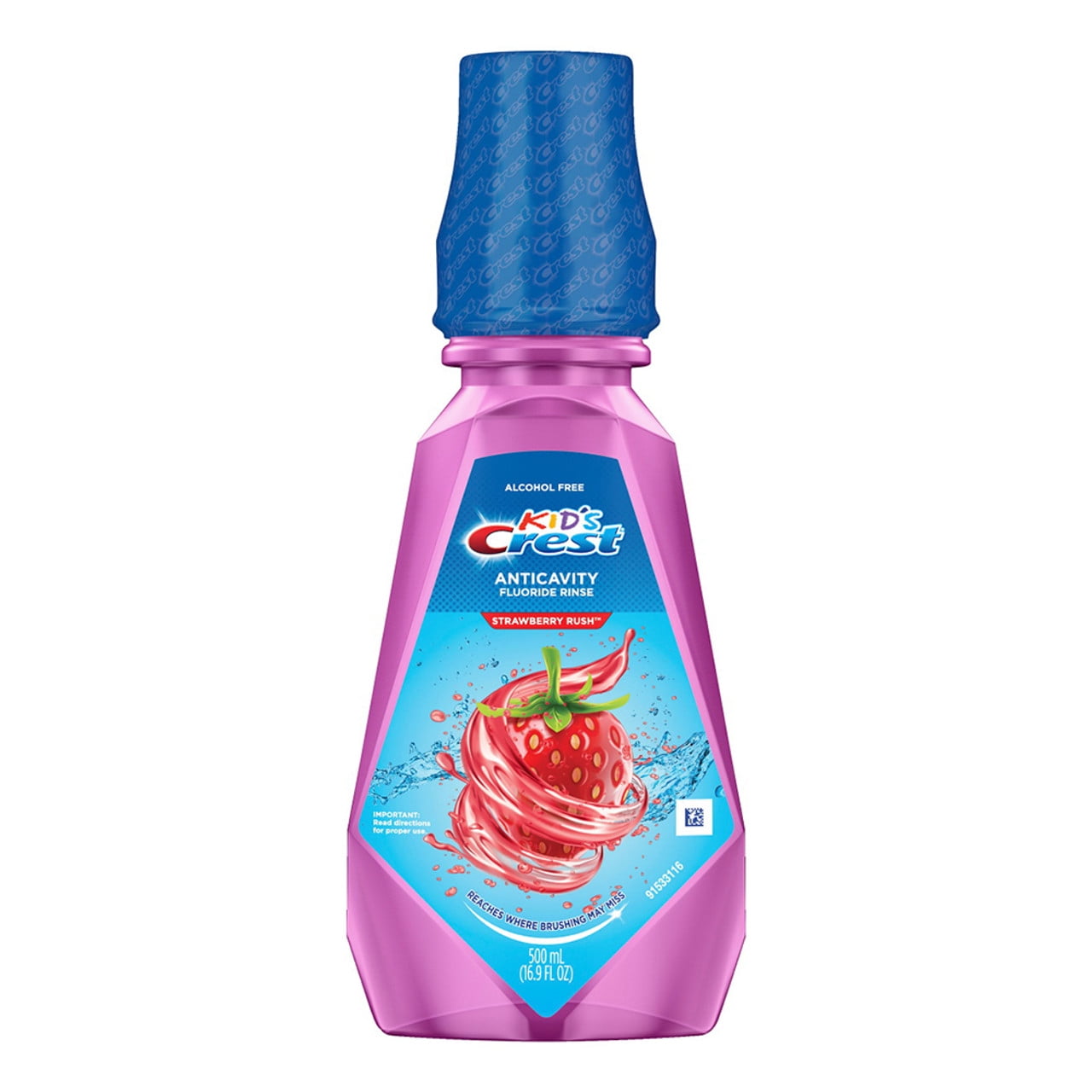 Crest Kids Anti Cavity Alcohol Free Fluoride Rinse Strawberry Rush, 16. ...