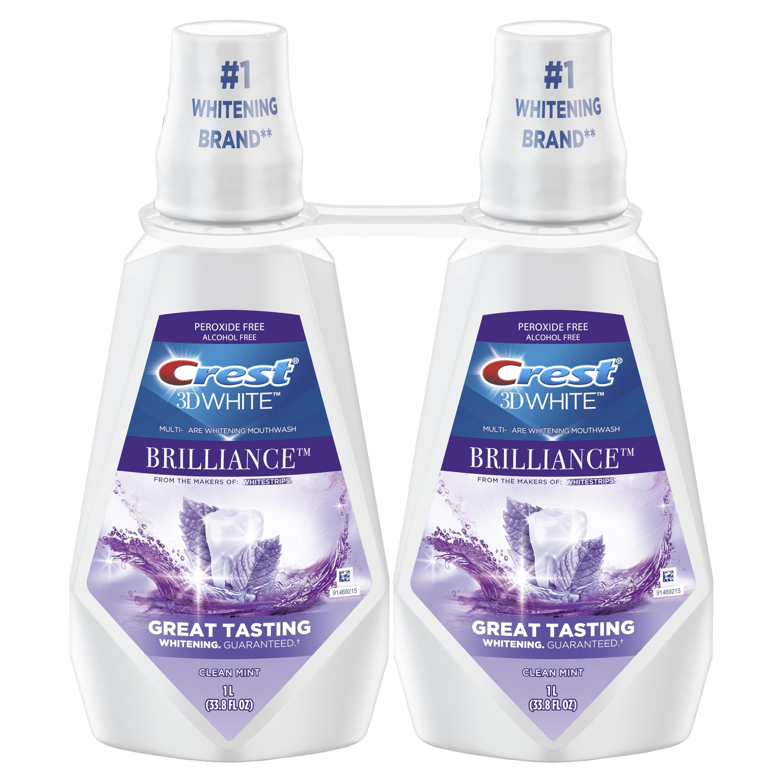 Crest Mouthwash/Mouth Rinse, 3D White Brilliance Whitening, Alcohol ...