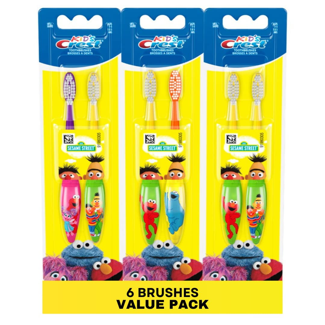 Crest Oral-B Kids Soft Toothbrush featuring Sesame Street, (Three 2 ...