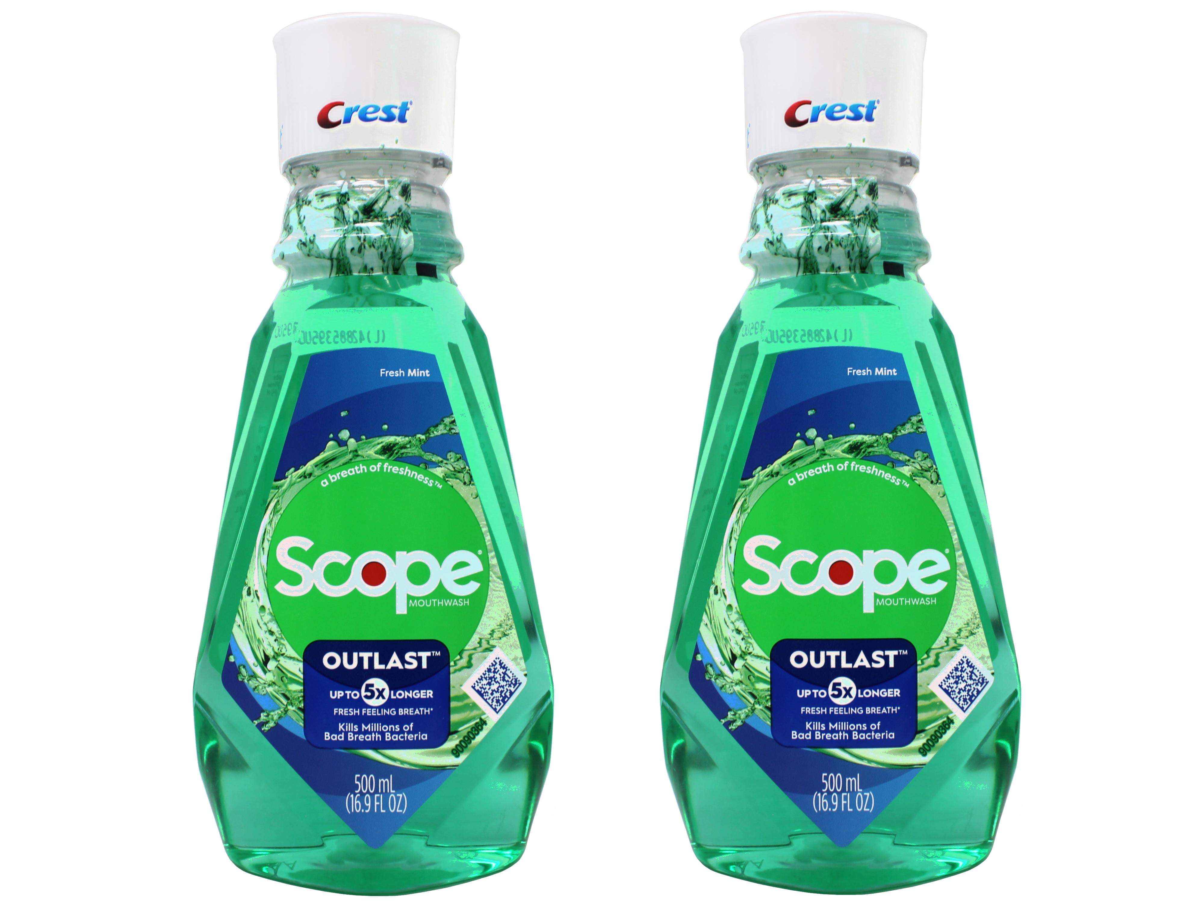Crest Plus Scope Outlast Mouthwash, Mint 16.90 oz (Pack of 2) - Walmart.com