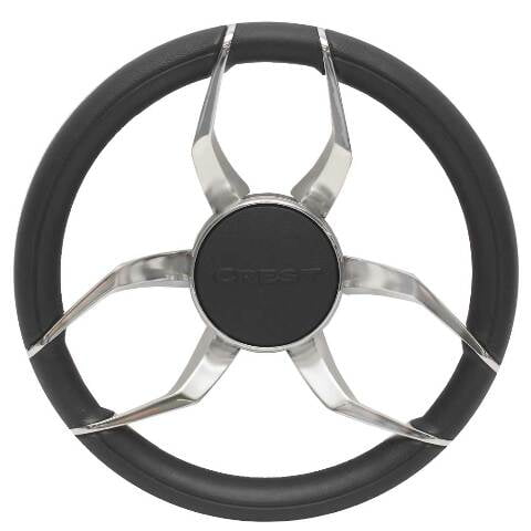 Crest Pontoon Boat Steering Wheel SYNT18 | Gussi Ettore 13 3/4 Inch SS ...
