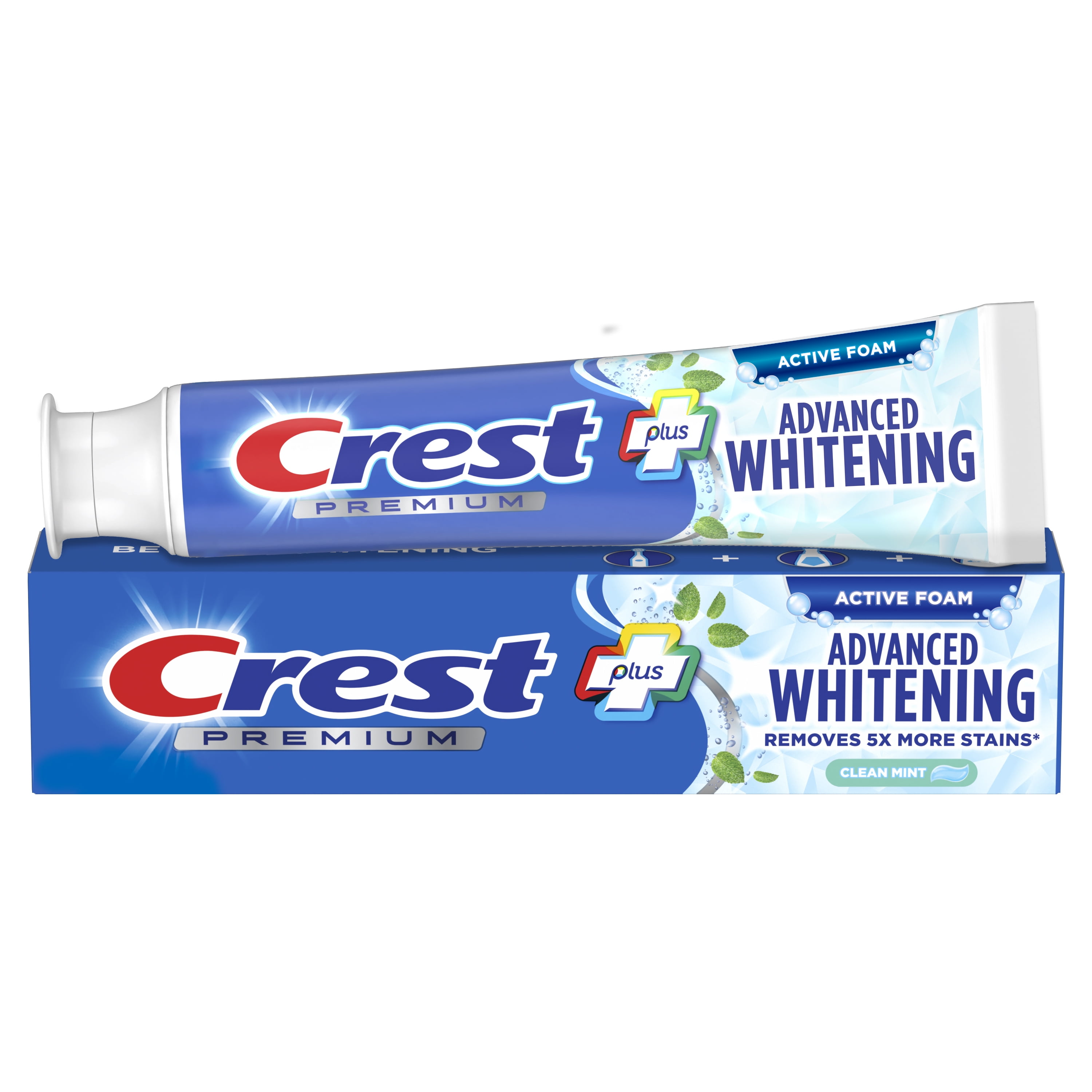 Crest Premium Plus Advanced Whitening Toothpaste, Clean Mint, 5.2 oz ...