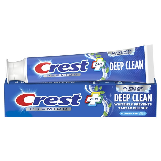 Crest Premium Plus Deep Clean Toothpaste, Mint Flavor, Whitening ...