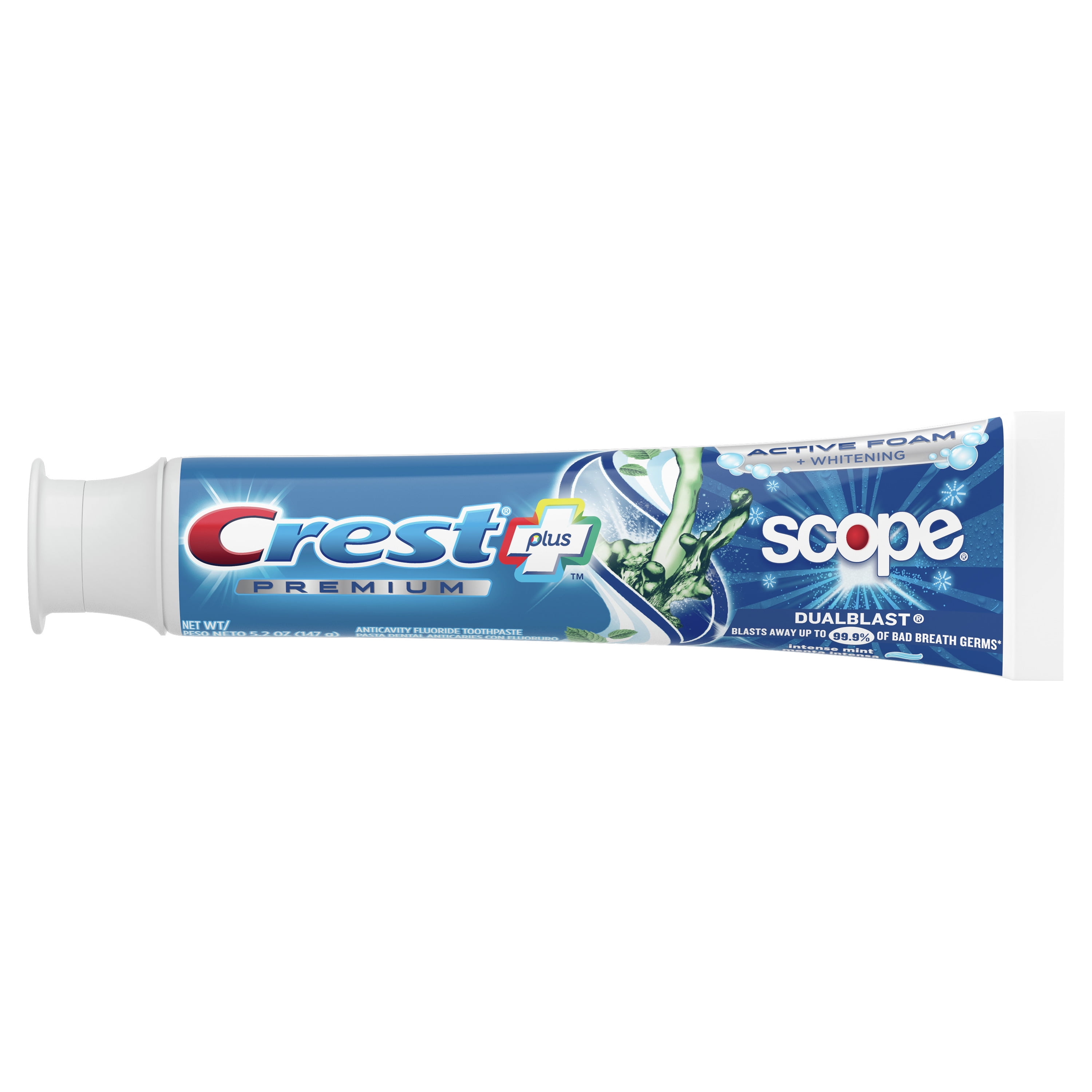 Crest Premium Plus Scope Dual Blast Toothpaste, Mint Flavor, 5.2 oz ...