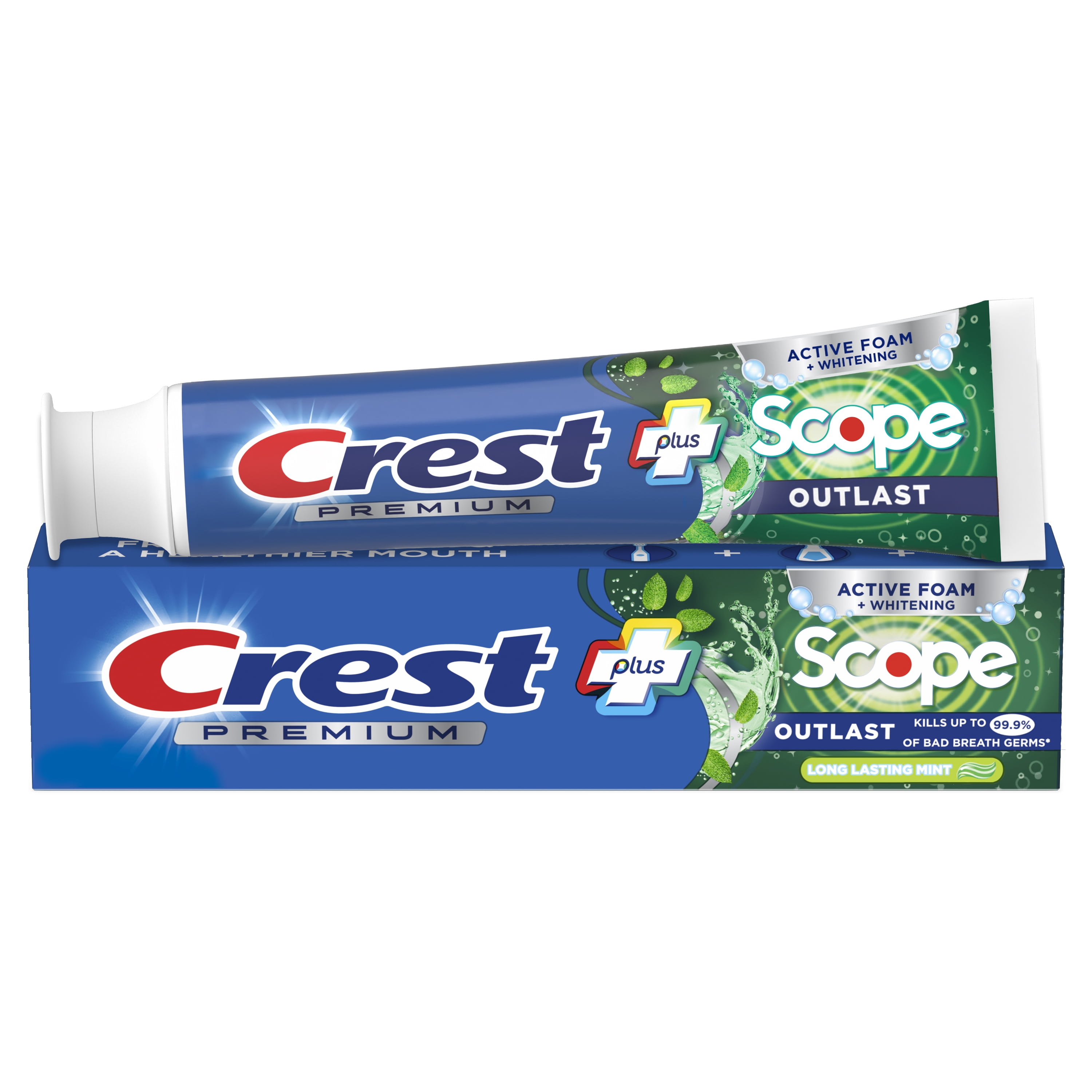 Crest Premium Plus Scope Outlast Toothpaste, Long Lasting Mint Flavor 5 ...
